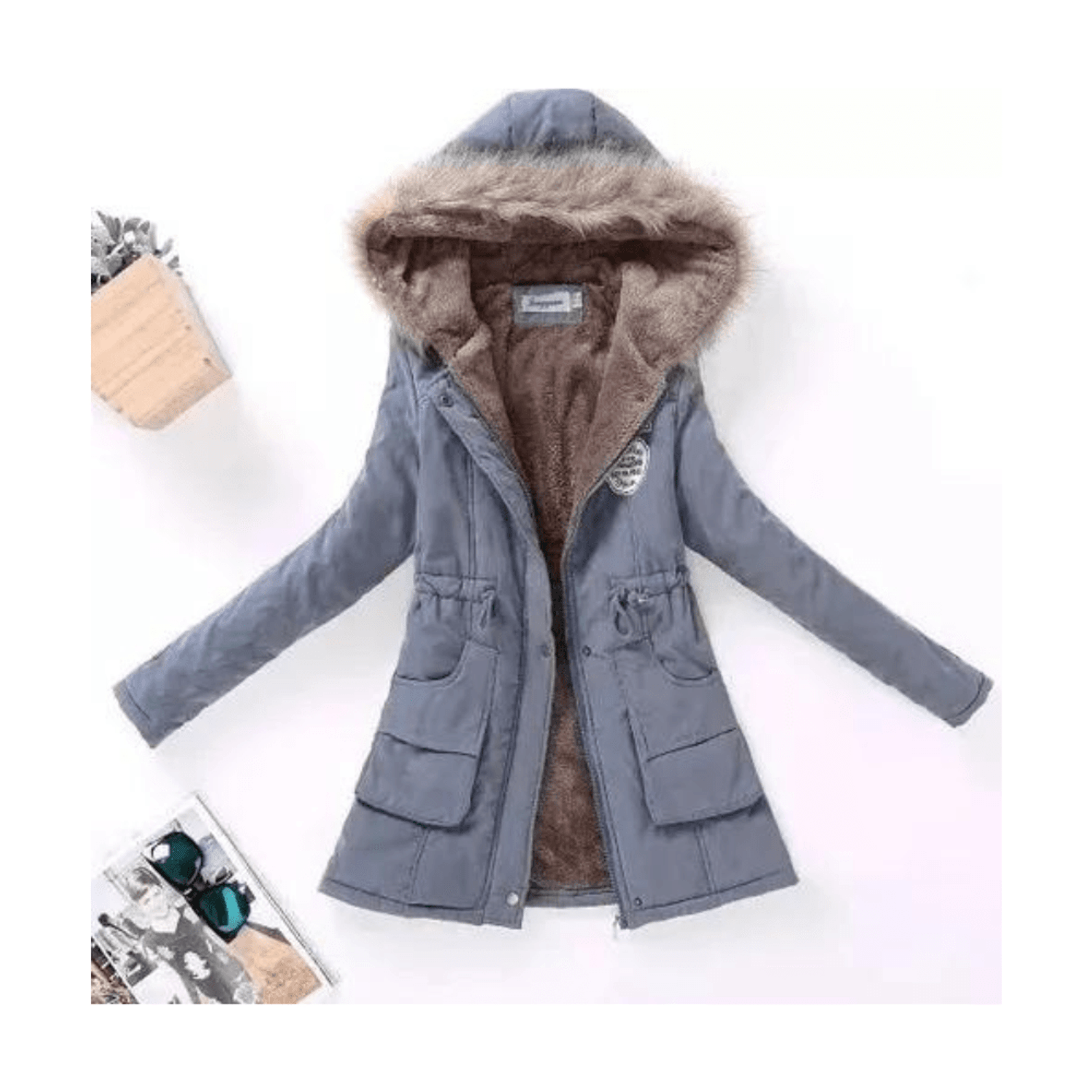 Casaca Parka Mujer con Capucha Plomo | Oechsle - Oechsle