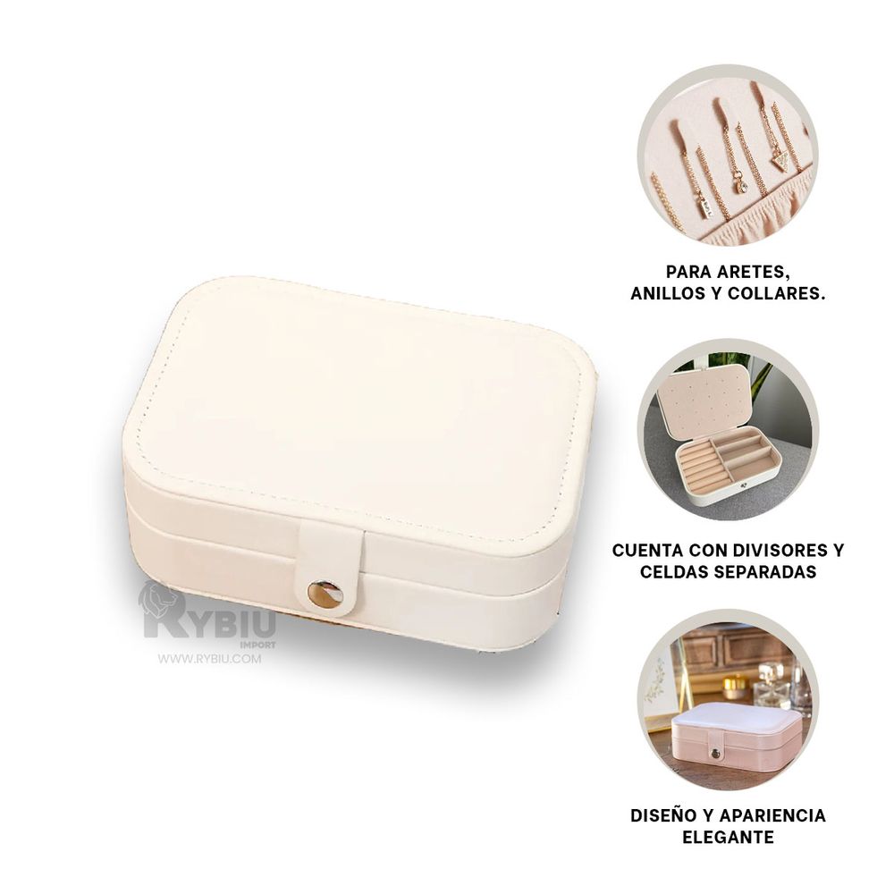 Joyero Organizador Medida 16x11x5 cm de Color Blanco - Oechsle