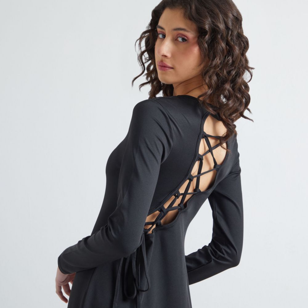 Vestido Largo Hypnotic Mujer Manga Larga Plex | Oechsle.pe - Oechsle