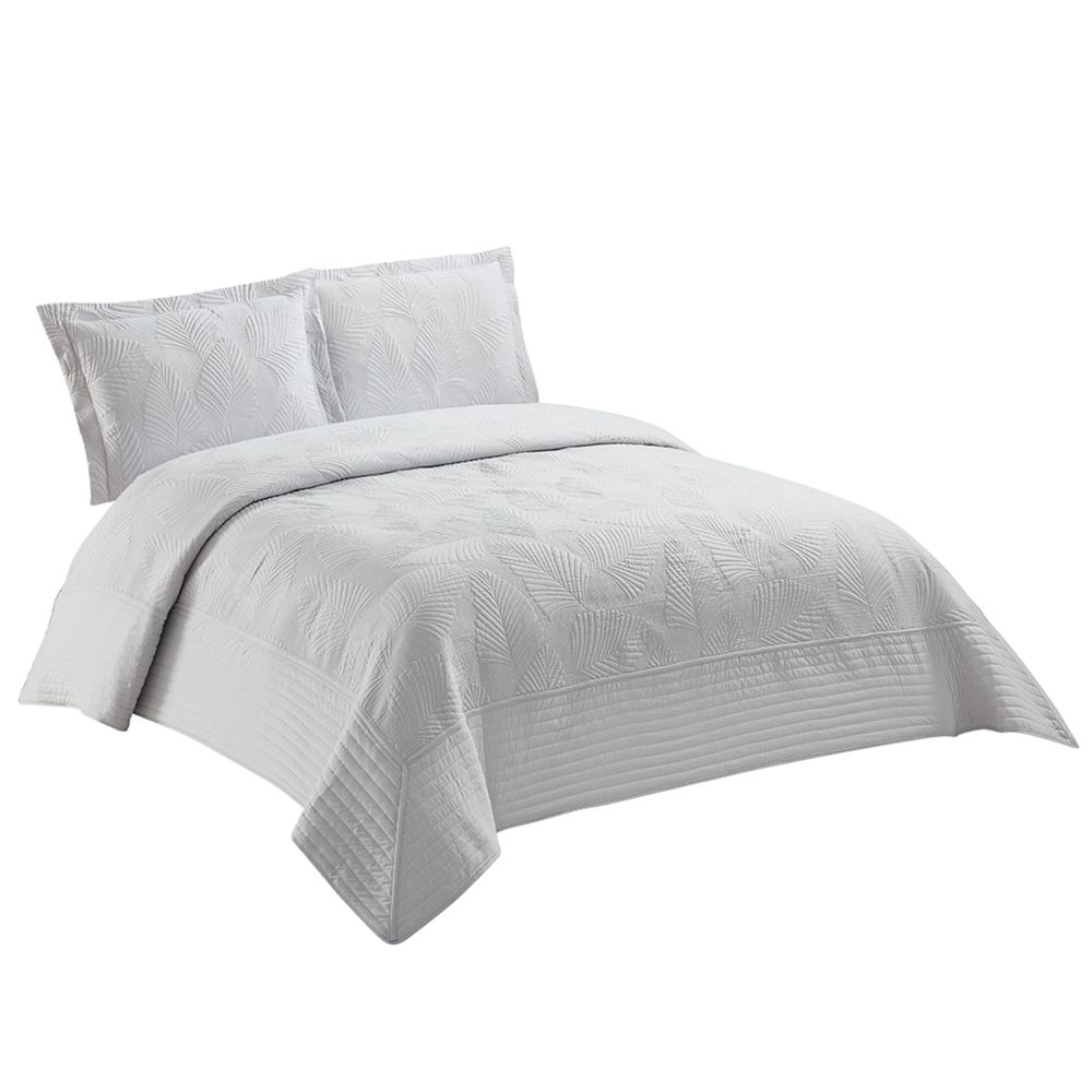 Cubrecama Kaz Palma Gris Queen | Oechsle - Oechsle