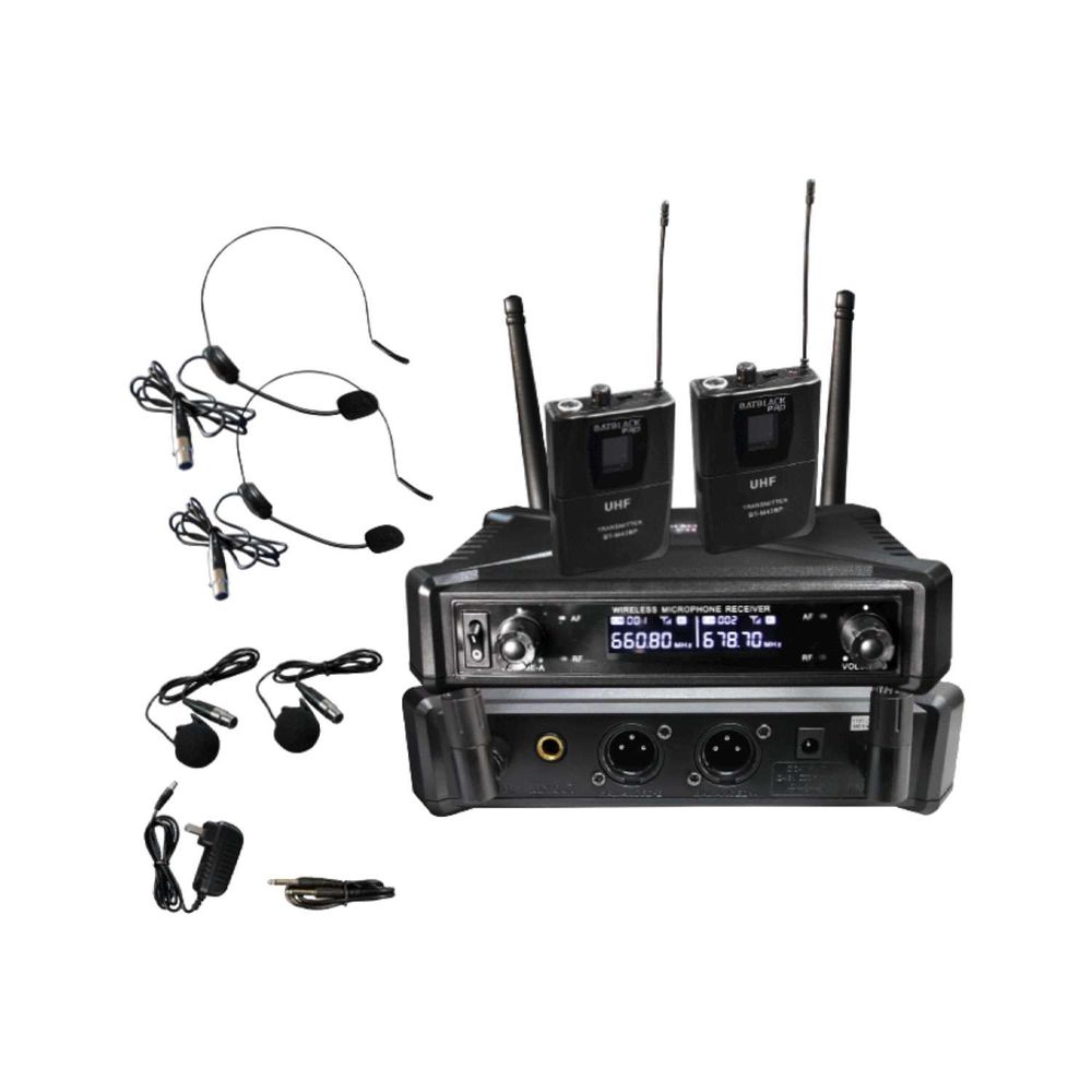 Micrófono Inalámbrico UHF 2 Vinchas Y 2 Solaperos BT-M43BP BATBLACK - Oechsle