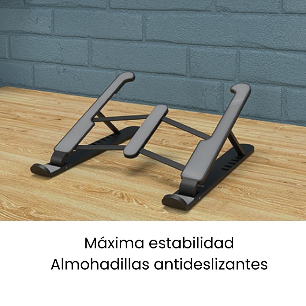 Soporte Plegable para Laptop XTech XTA130 6 Niveles de Inclinación y para Portátiles de 11 a 17 ...
