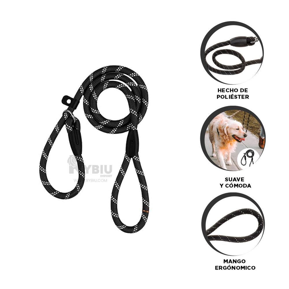 Soga Practica de Can Delgada 1.2m en Negro Y+Regalo Agendita - Oechsle