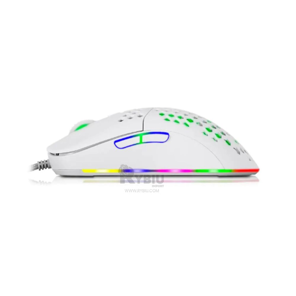 Mouse Moderno con Luces para Competencias Blanco Y+Stickers - Oechsle