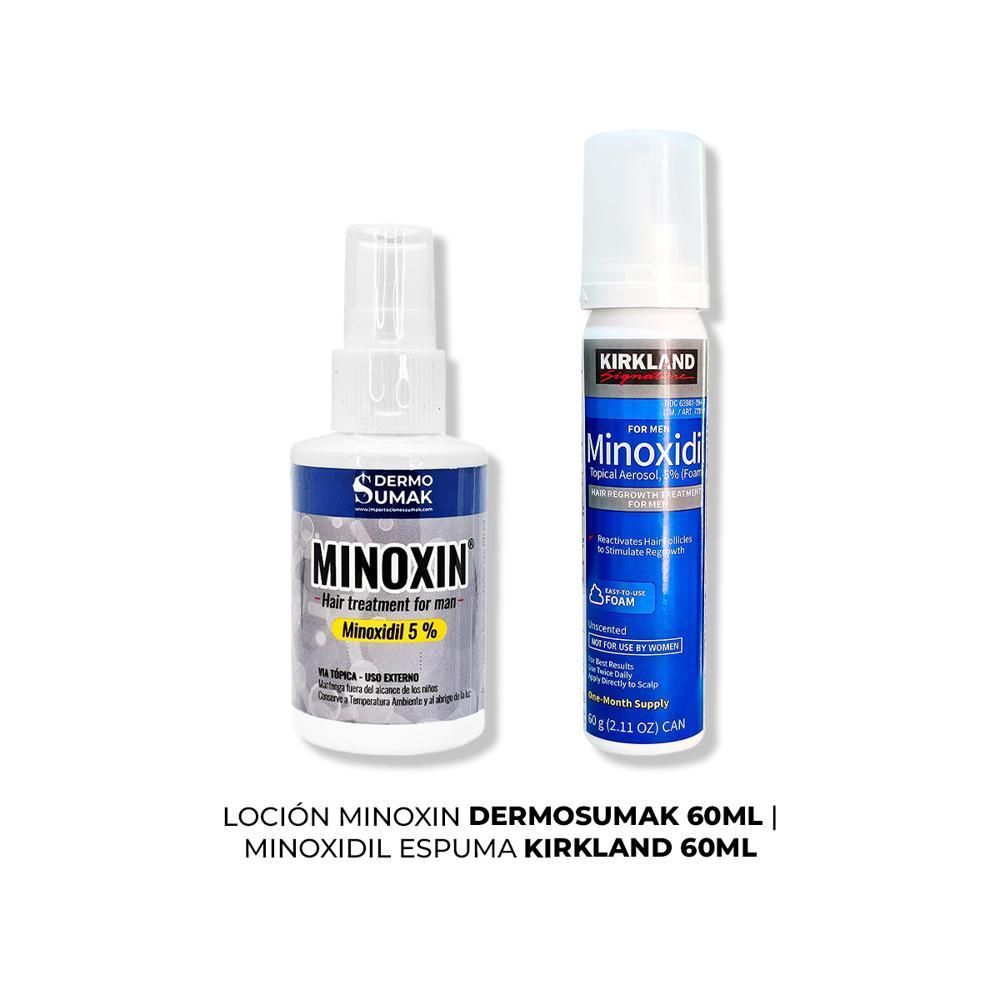 Minoxidil Espuma Kirkland 60Ml + Locion Minoxin 60Ml - Oechsle
