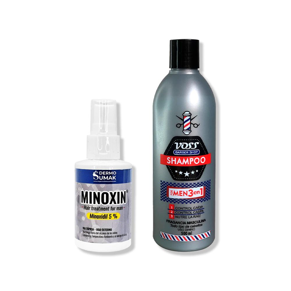 Locion Minoxin 60ml + Shampoo Voss 3 En 1 For Men 500ml - Oechsle