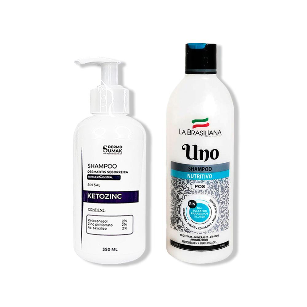 Shampoo Sin Sal Ketozinc 350ml+ Shampoo Uno 500Gr - Oechsle