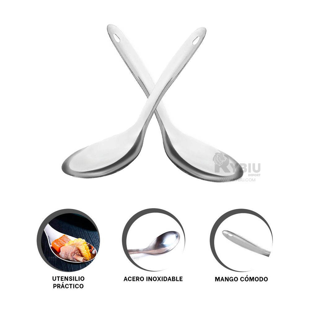 Cucharon de Acero Multifuncional Color Plateado Y+Stickers - Oechsle