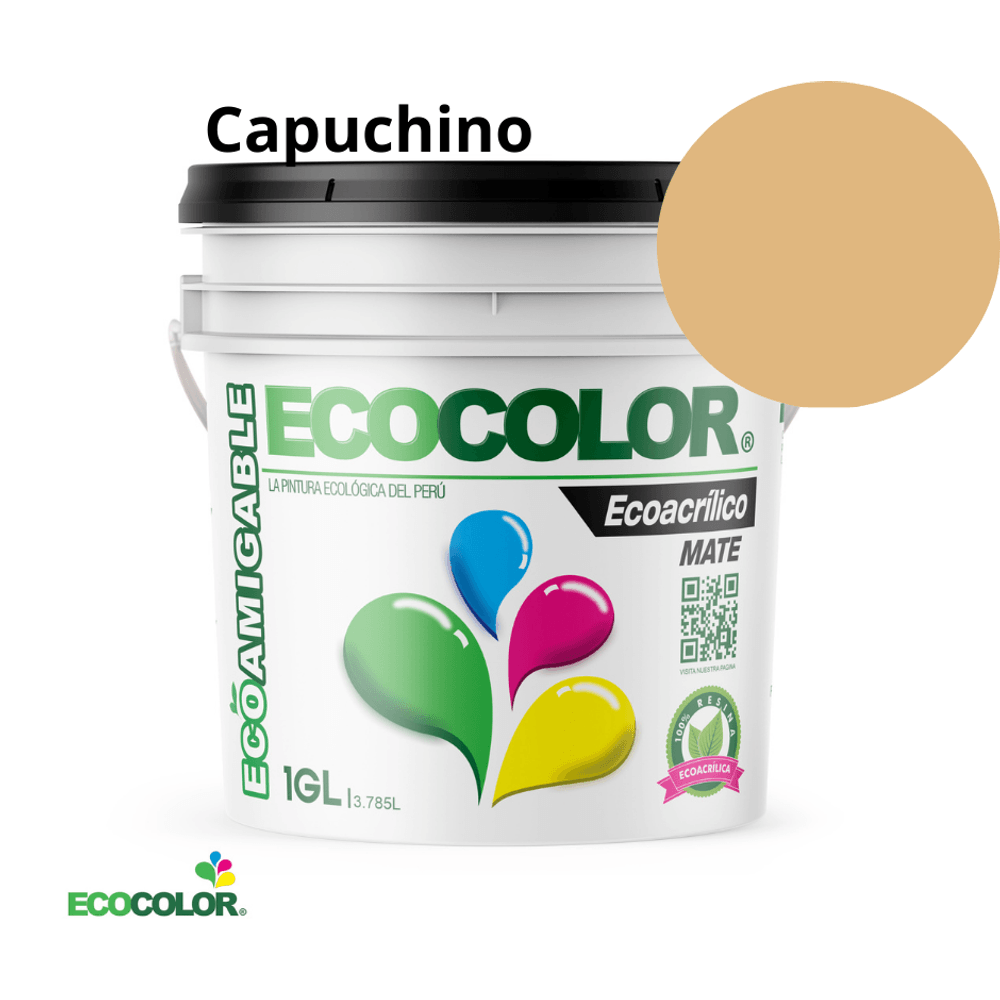Pintura Ecológica ECOACRILICO MATE 1 Galón Capuchino - Oechsle