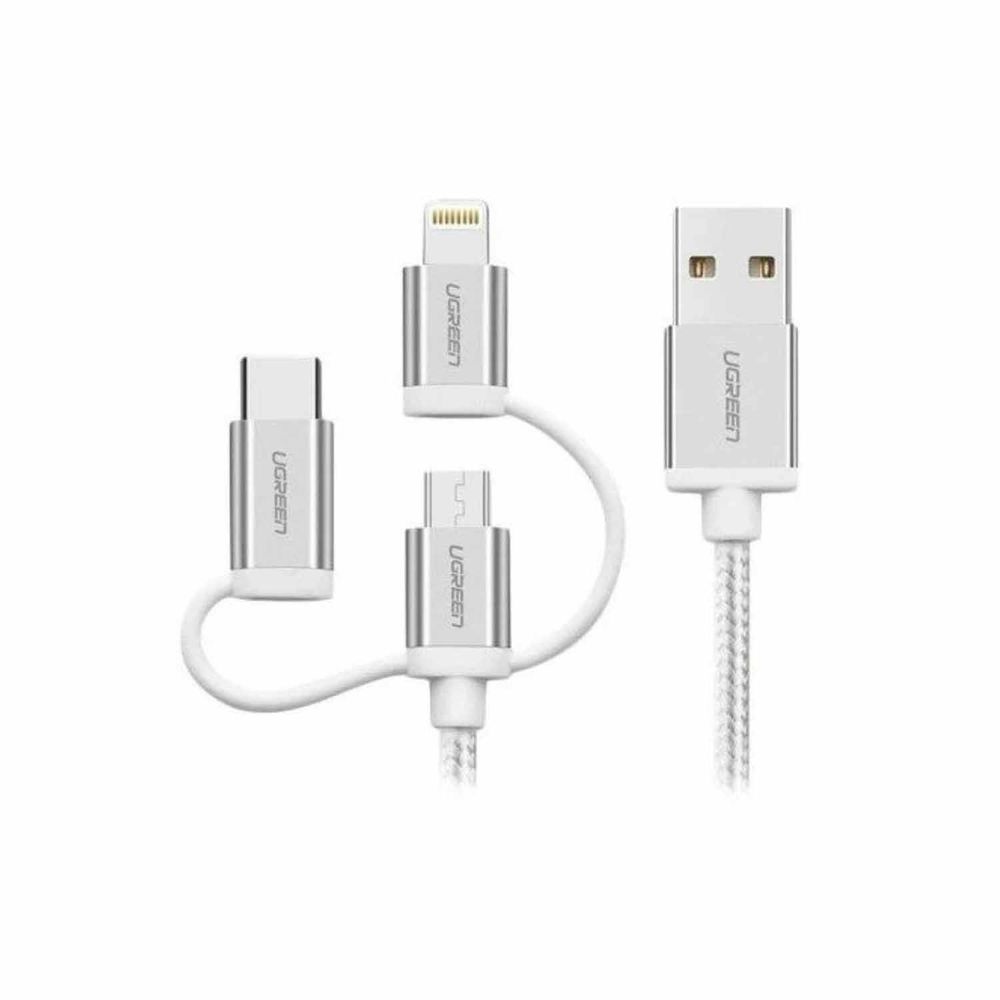 Cable Ugreen Usb 2.0 3 In 1 A/M To Micro B+Lightning+Usb-C 1.5M 50203 ...