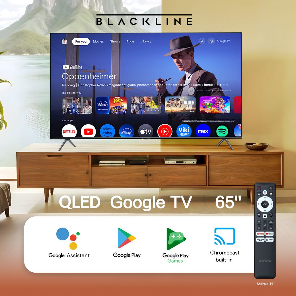 Televisor BLACKLINE QLED 65" UHD 4K Smart TV BL65-T6210QD - Oechsle