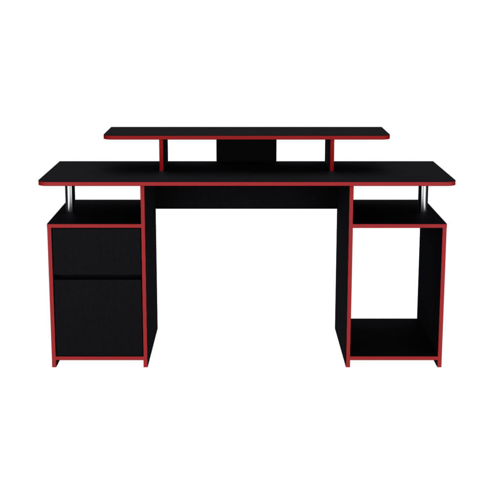 Escritorio Gamer 1 Cajon Keria Wengue - Rojo | Oechsle - Oechsle