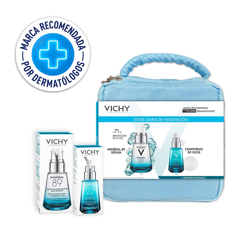 Pack Hidratación Vichy Mineral 89: Sérum facial + Contorno de ojos ...