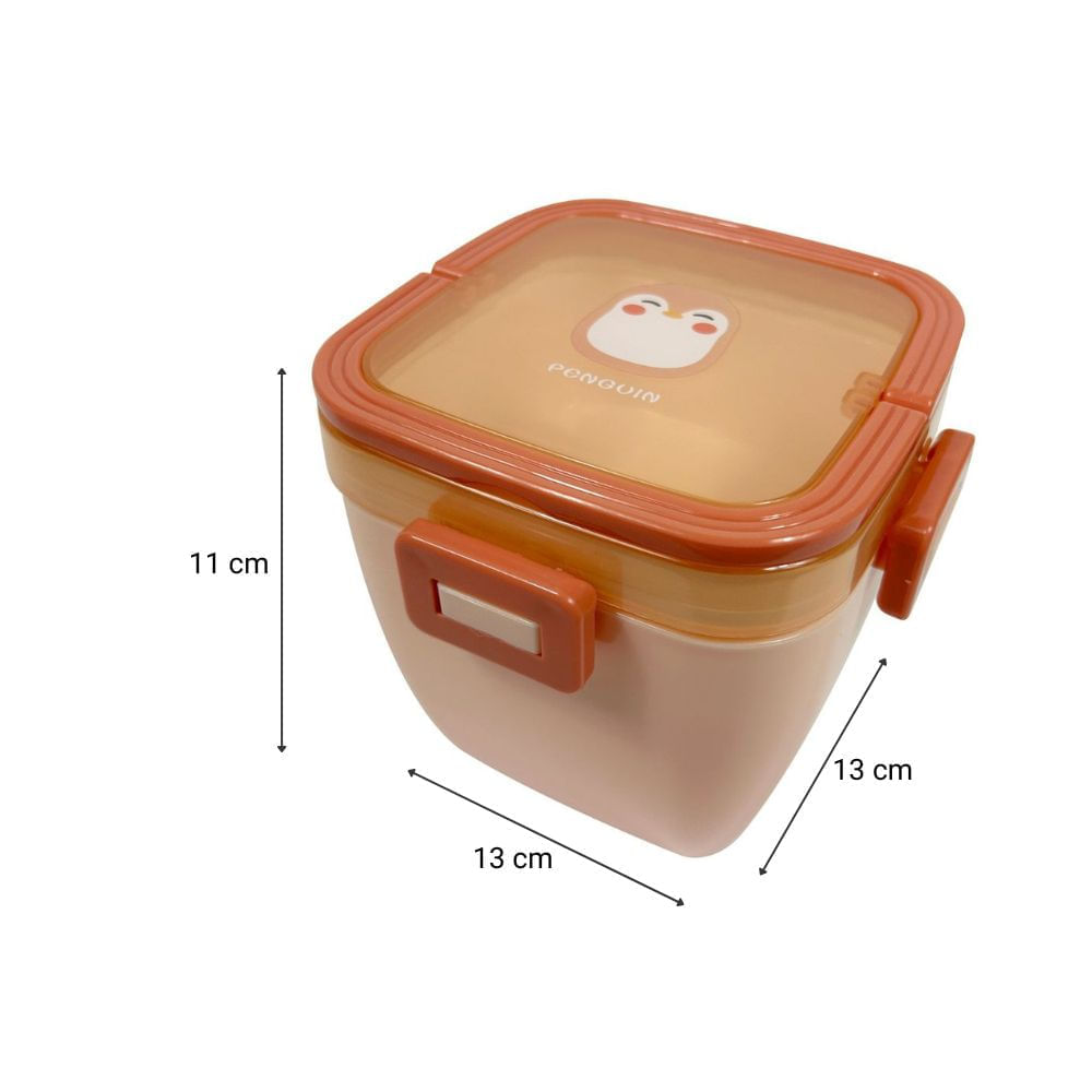 Taper Hermético Pingüino 800ml Rosa Back to School Orange - Oechsle