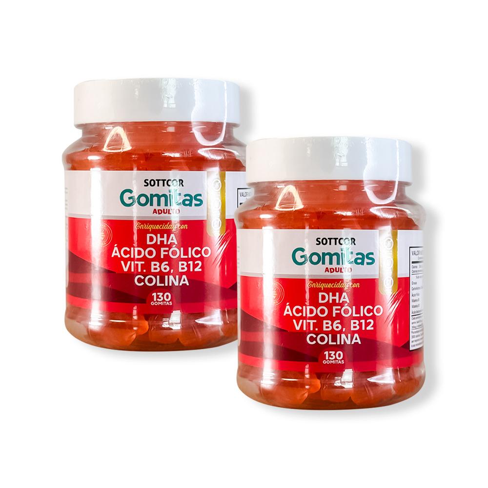 Gomitas con DHA Acido FolicoVit. B6. B12 Colina Sottcor 2 Pomos - Oechsle