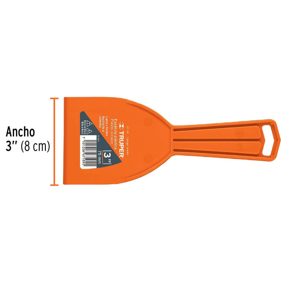 Espátula para estucado de pvc 3 pulgadas Truper - Oechsle