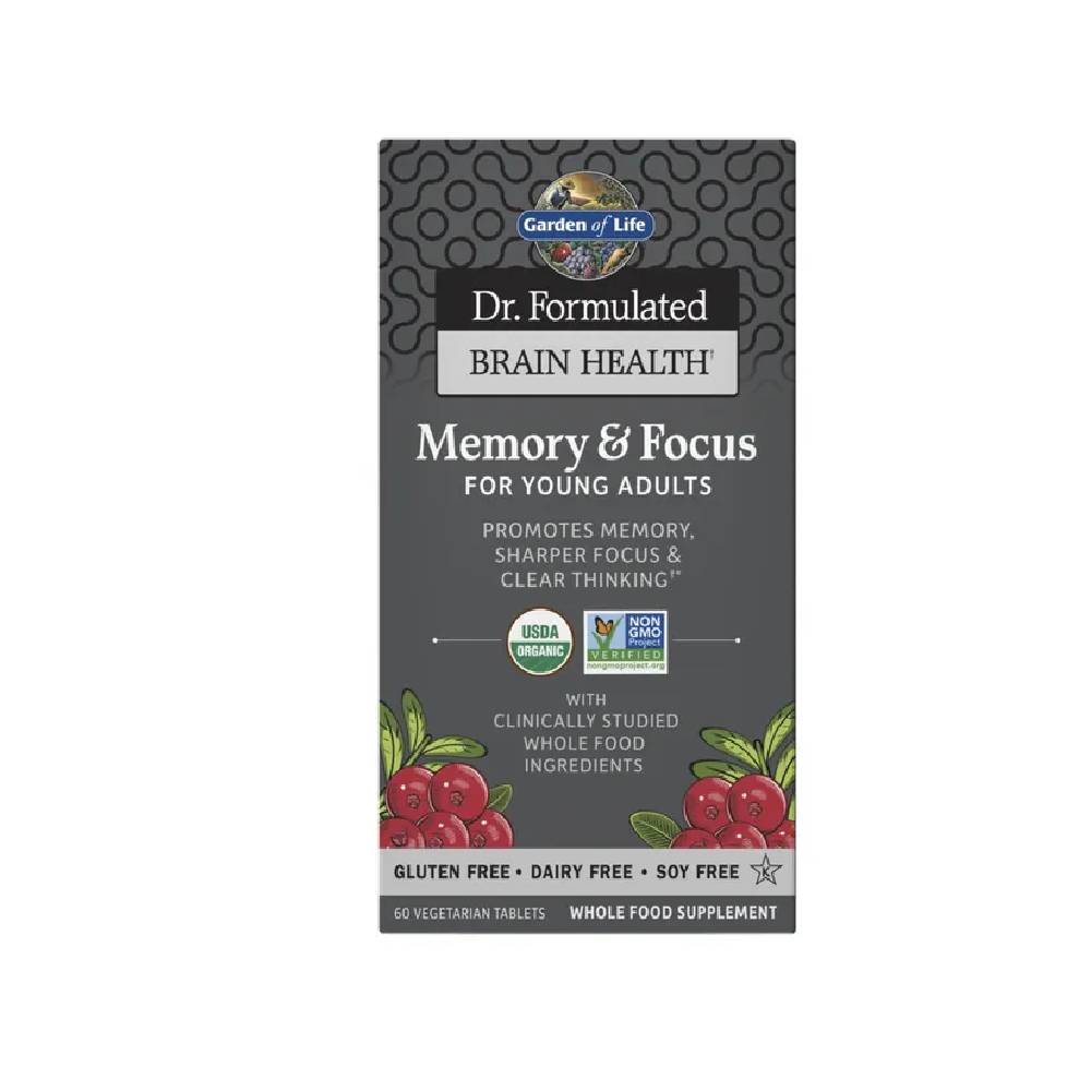 Garden of Life Dr. Formulated Brain Health Memory & Focus Young Adults 60 Tabletas - Oechsle