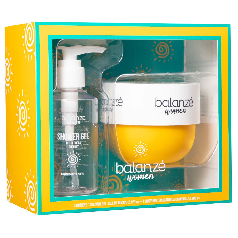 Set Caja BALANZÉ WOMEN Contiene 1 Gel Ducha 120ml + 1 Manteca Corporal ...