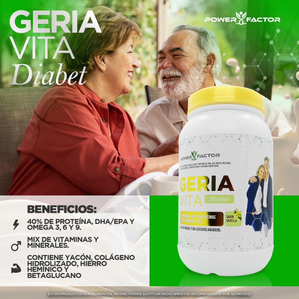 SUPLEMENTO POWER FACTOR NUTRICIONAL GERIA VITA DIABET FRASCO 1 KG ...