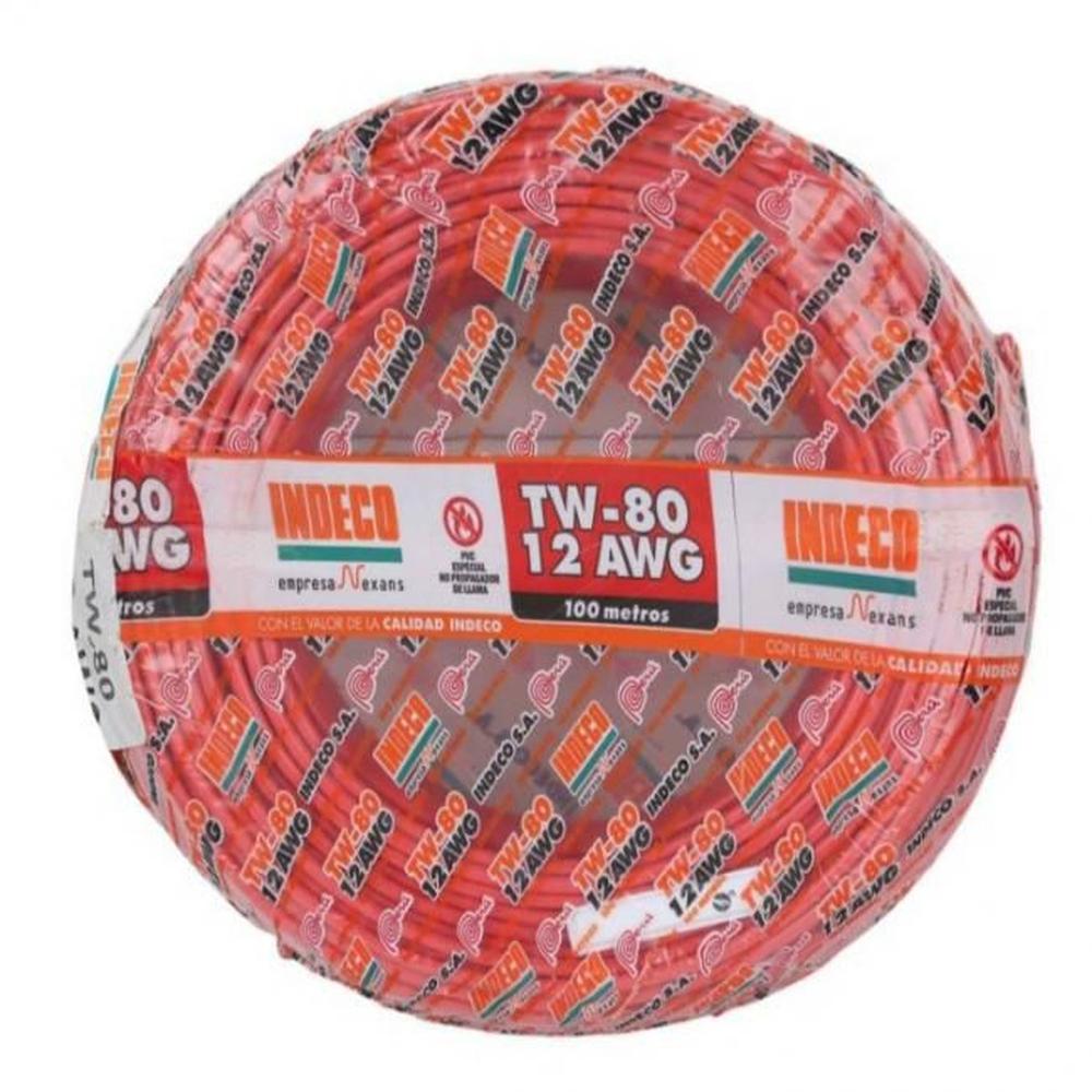 Cable Tw-80 Plus 450/750V 12 Awg Indeco - Rojo - Oechsle