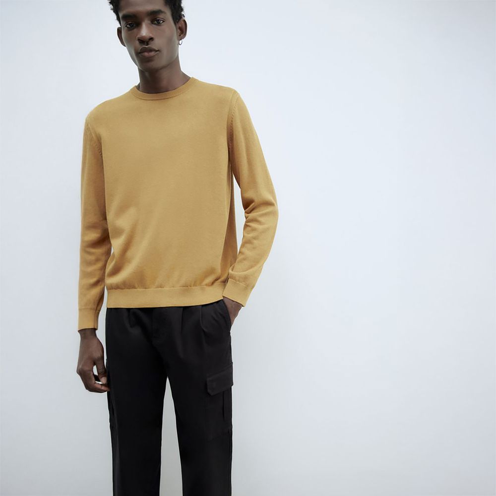 Chompa Sfera Hombre Cuello Redondo Mostaza | Oechsle - Oechsle