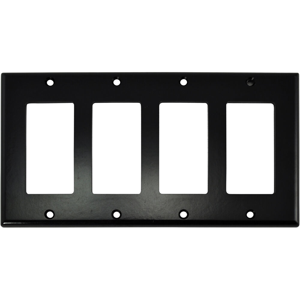 FSR SS-DPLT4-BLK Placa de Pared Decora (4-Gang, Negra) | Oechsle - Oechsle