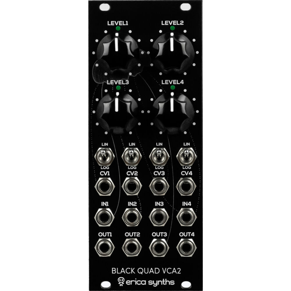 Erica Synths Black Quad VCA2 - Módulo VCA Eurorack de 4 Canales (10 HP) con Respuesta Lineal ...