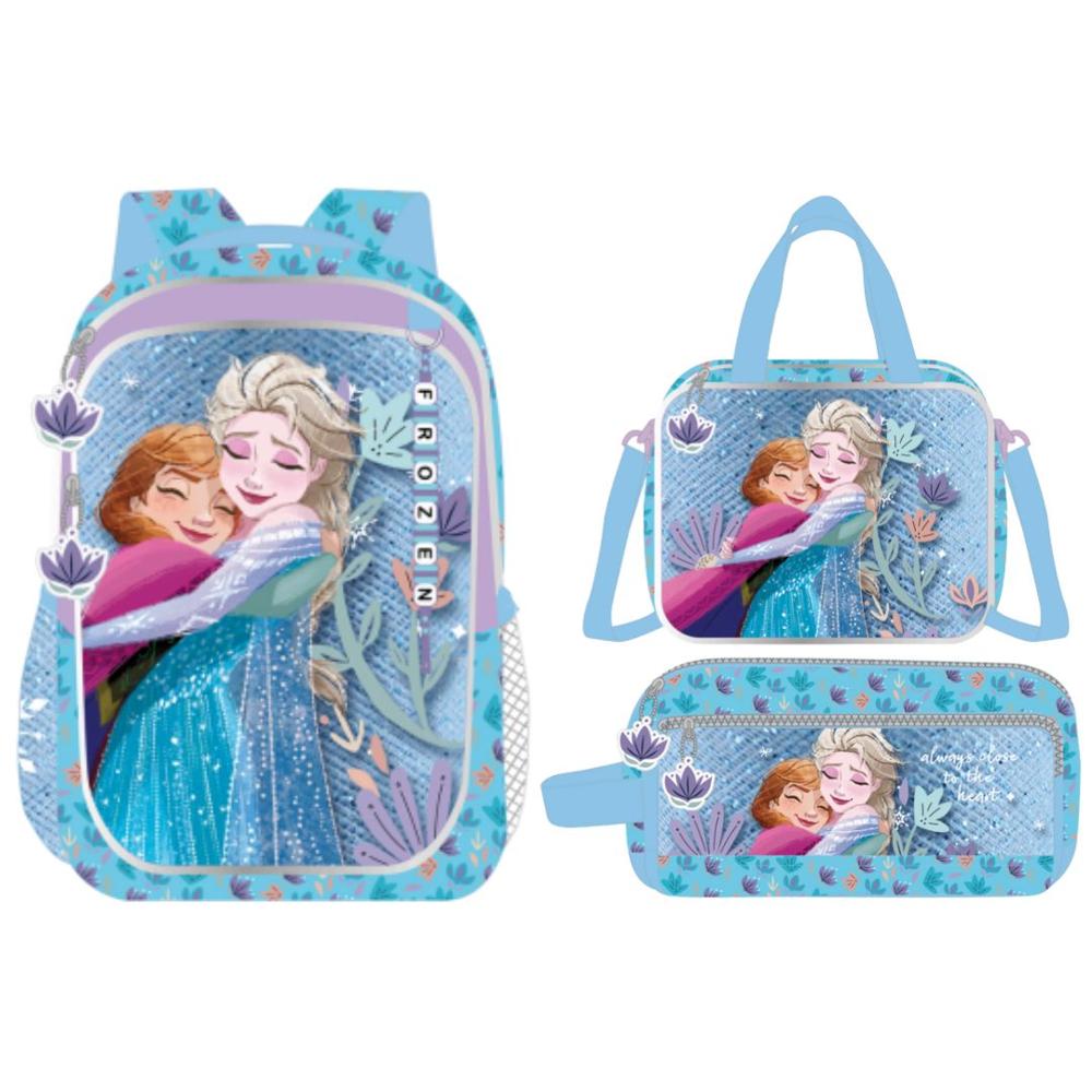 Pack Escolar Mochila Oficio Premium Disney Elsa Ana Peluche - Oechsle