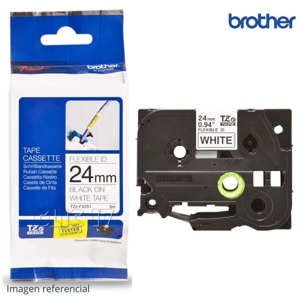 Cinta Brother TZEFX251 Negro Sobre Blanco - Oechsle