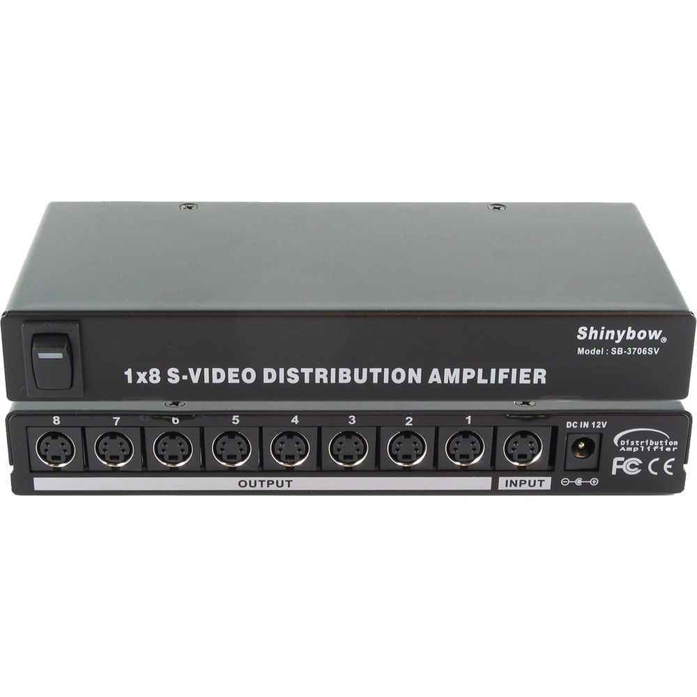 Amplificador de Distribución S-Video Shinybow SB-3706SV 1 x 8 - Oechsle