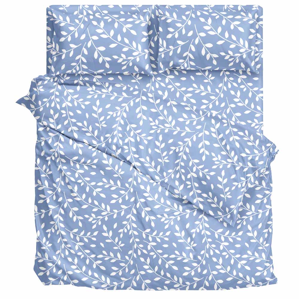 Sábana DECO HOME Mic Queen Flore Bla/Cel - Oechsle