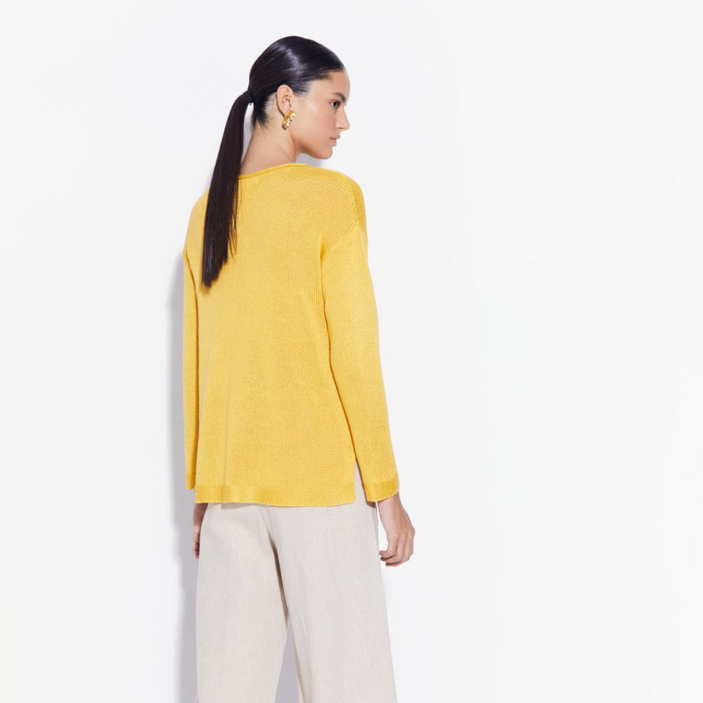 Chompa Liso Sfera Mujer Amarillo Mostaza | Oechsle.pe - Oechsle