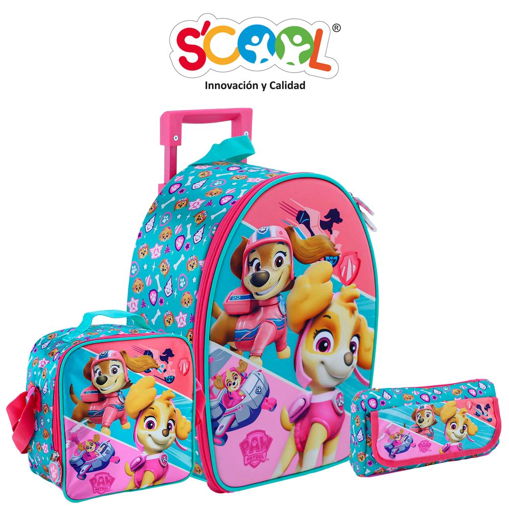 Pack Mochila Con Ruedas Carry On A4 Scool Paw Patrol | Oechsle.pe - Oechsle
