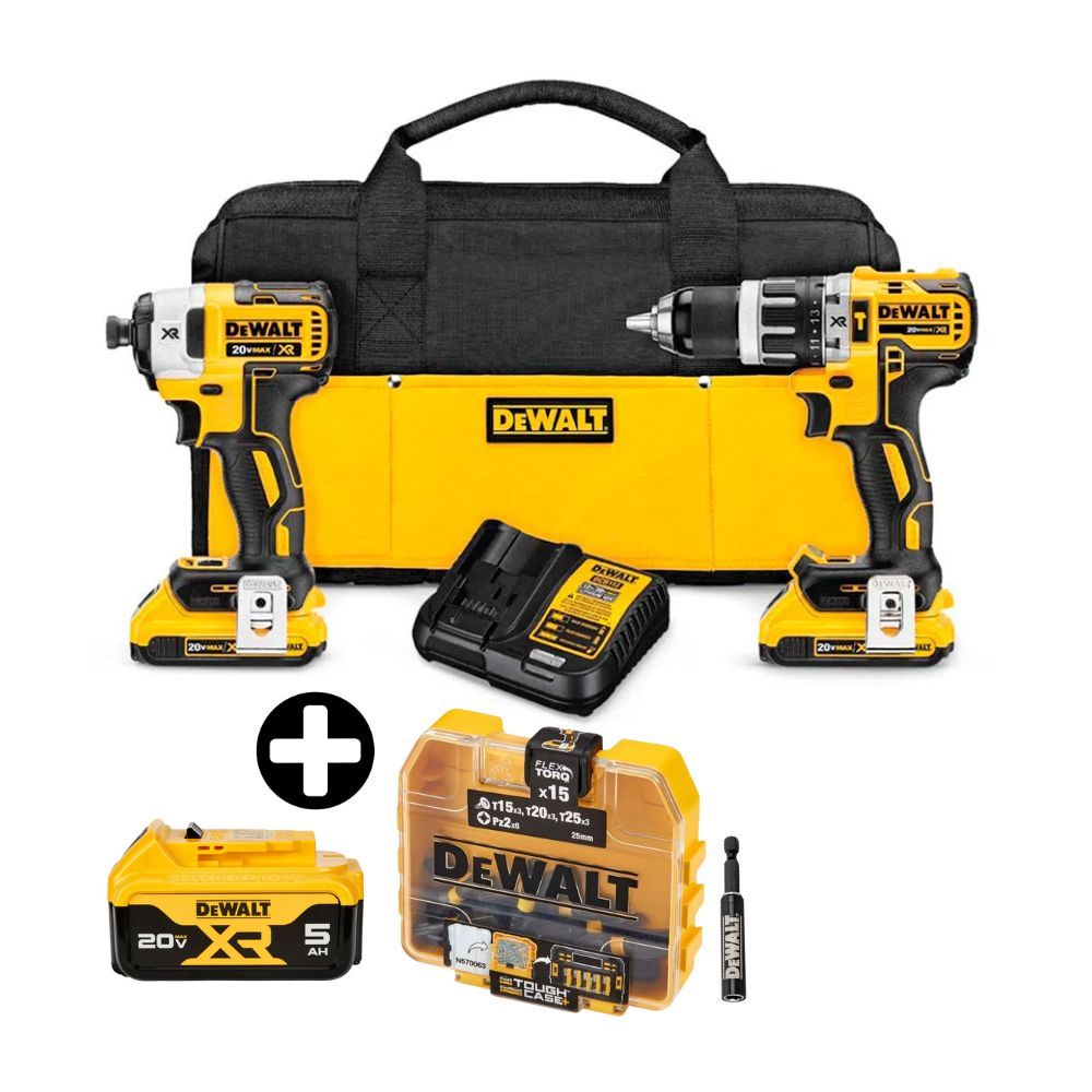 COMBO Dewalt Inalámbrico: Taladro Percutor Dcd796 1/2" + Atornillador ...