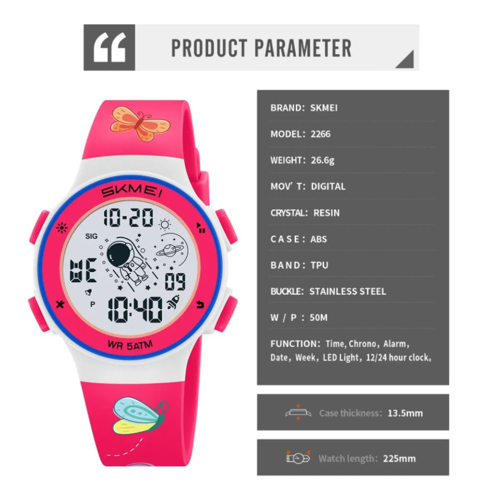 Reloj digital de silicona para niñas modelo Mariposa 2 | Oechsle - Oechsle