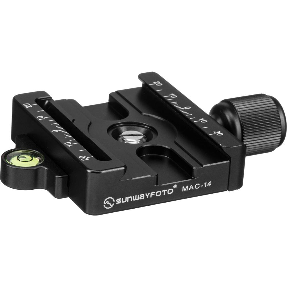 Sujeción Compatible Sunwayfoto Arca y Manfrotto con Nivel de Burbuja y Adaptador 1/4"-20 ...