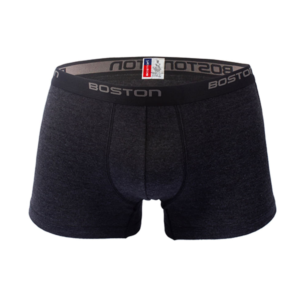 Pack X 3 Boxer Corto Rib Licrado Boston Negro Jaspeado - Oechsle