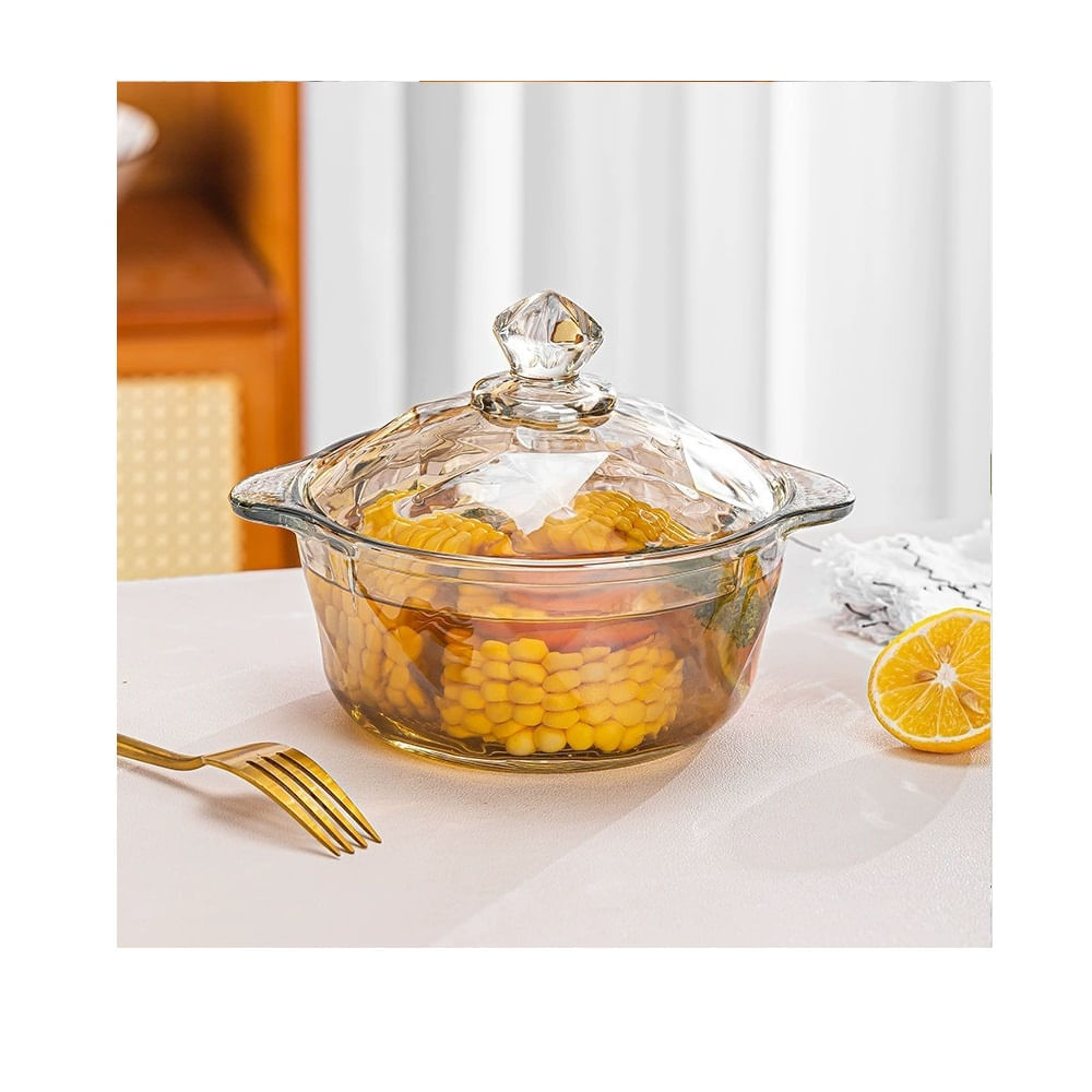 Pirex de Vidrio con Tapa para Ensaladas o Frutas - Oechsle