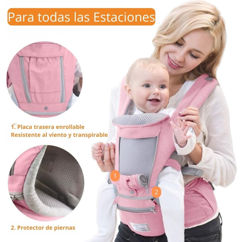 Canguro Ergonómico para Bebé 3 en 1 Color Rosa - Oechsle