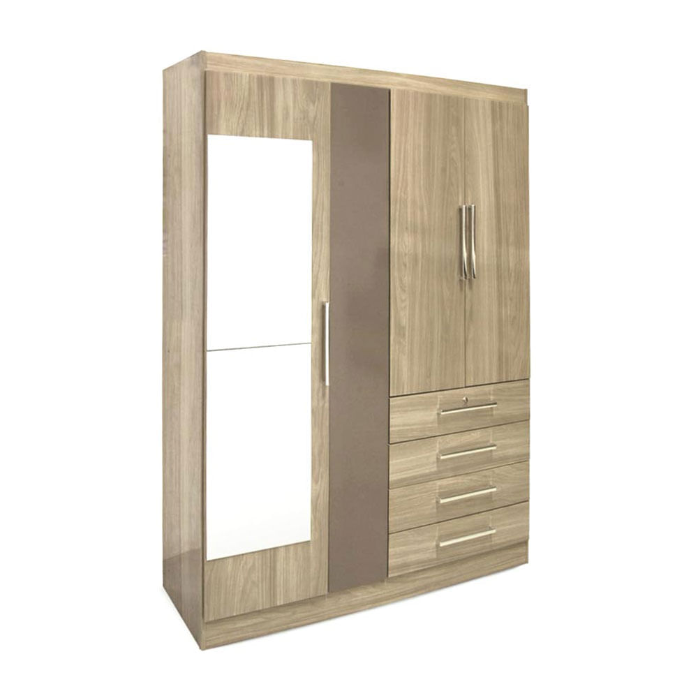 Ropero Viena con espejo 4 puertas 4 cajones - Oechsle