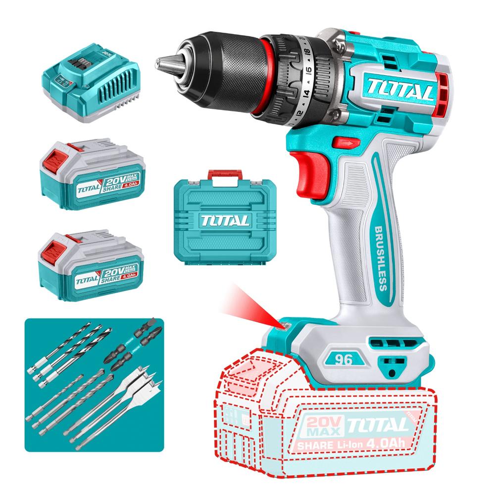 Taladro Percutor 96nm + Llave de impacto 1350nm Industrial Total ...