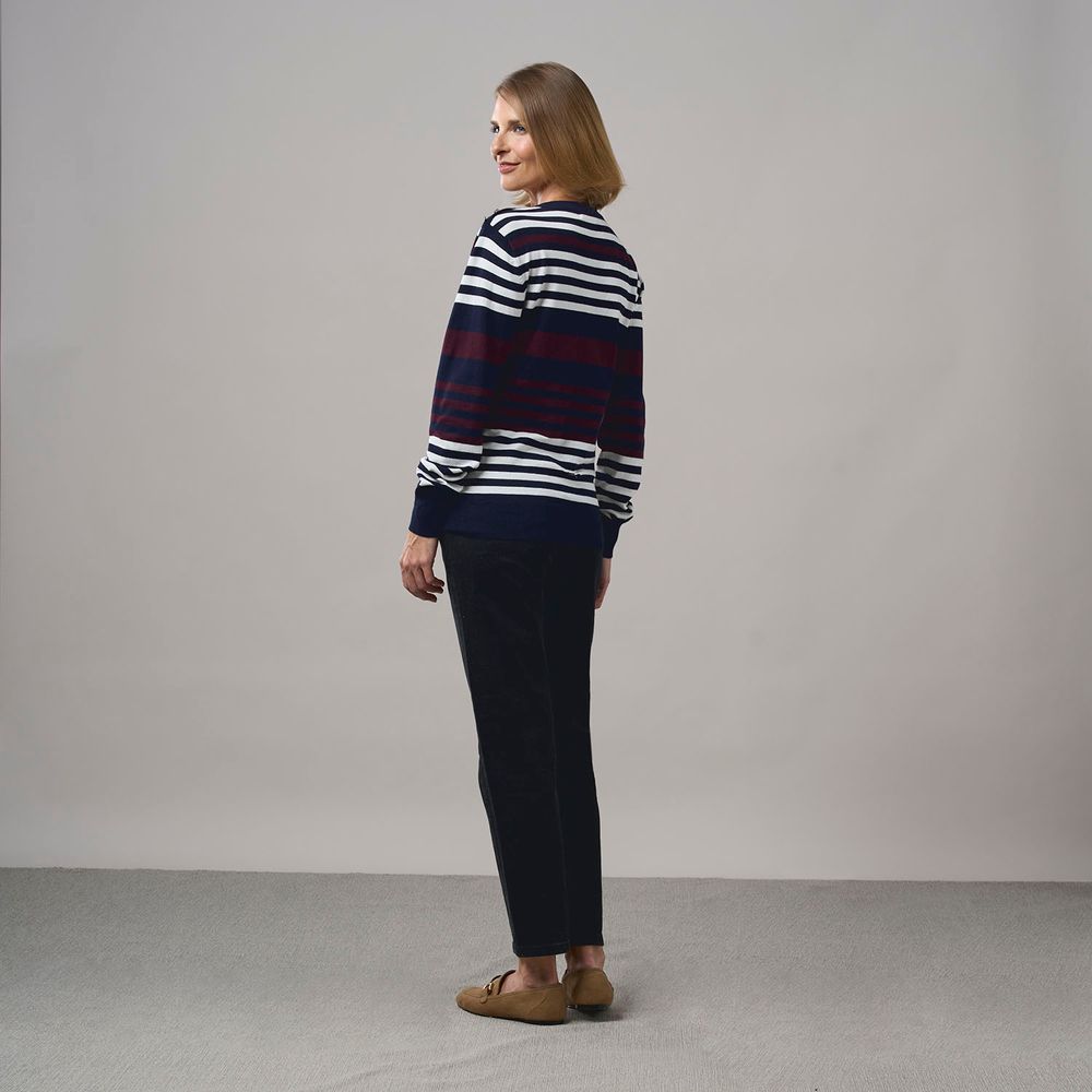 Chompa Mujer Madison Botones Rayas | Oechsle.pe - Oechsle