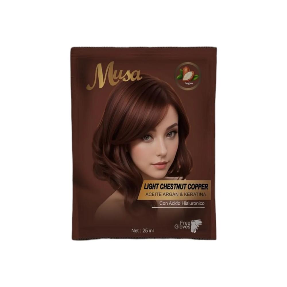 Shampoo Hair Color Musa Tinte Light Chestnut Copper 25mlx10 - Oechsle