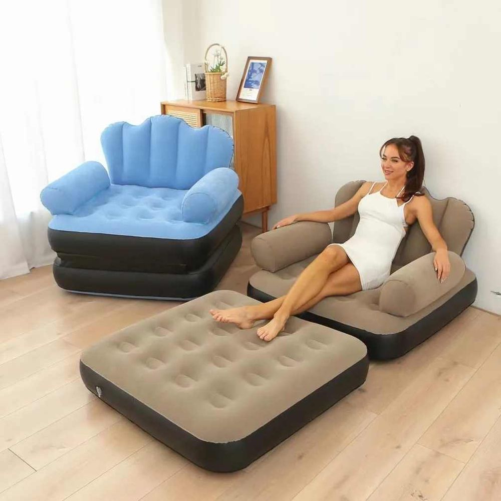 Sillon Puff Gigante Sofa Cama Inflable de Casa Interior Jardin Sala I ...