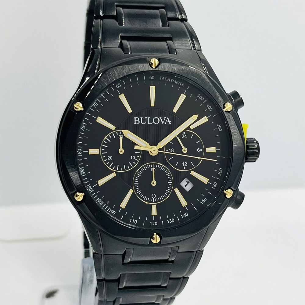 Reloj Bulova 98B287 para Hombre Fecha Cronometro Acero Inoxidable Negro ...