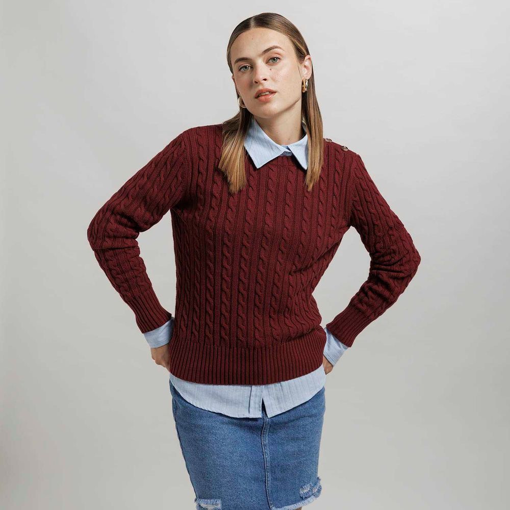 Chompa Mujer Amc Trenza | Oechsle.pe - Oechsle