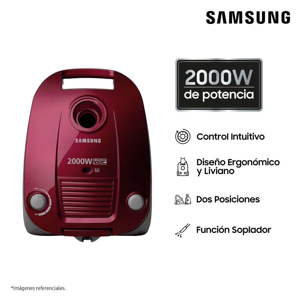Aspiradora Samsung Dust Blowing Con 2000 W VCC4190V3E/XZS Vino Rubí ...