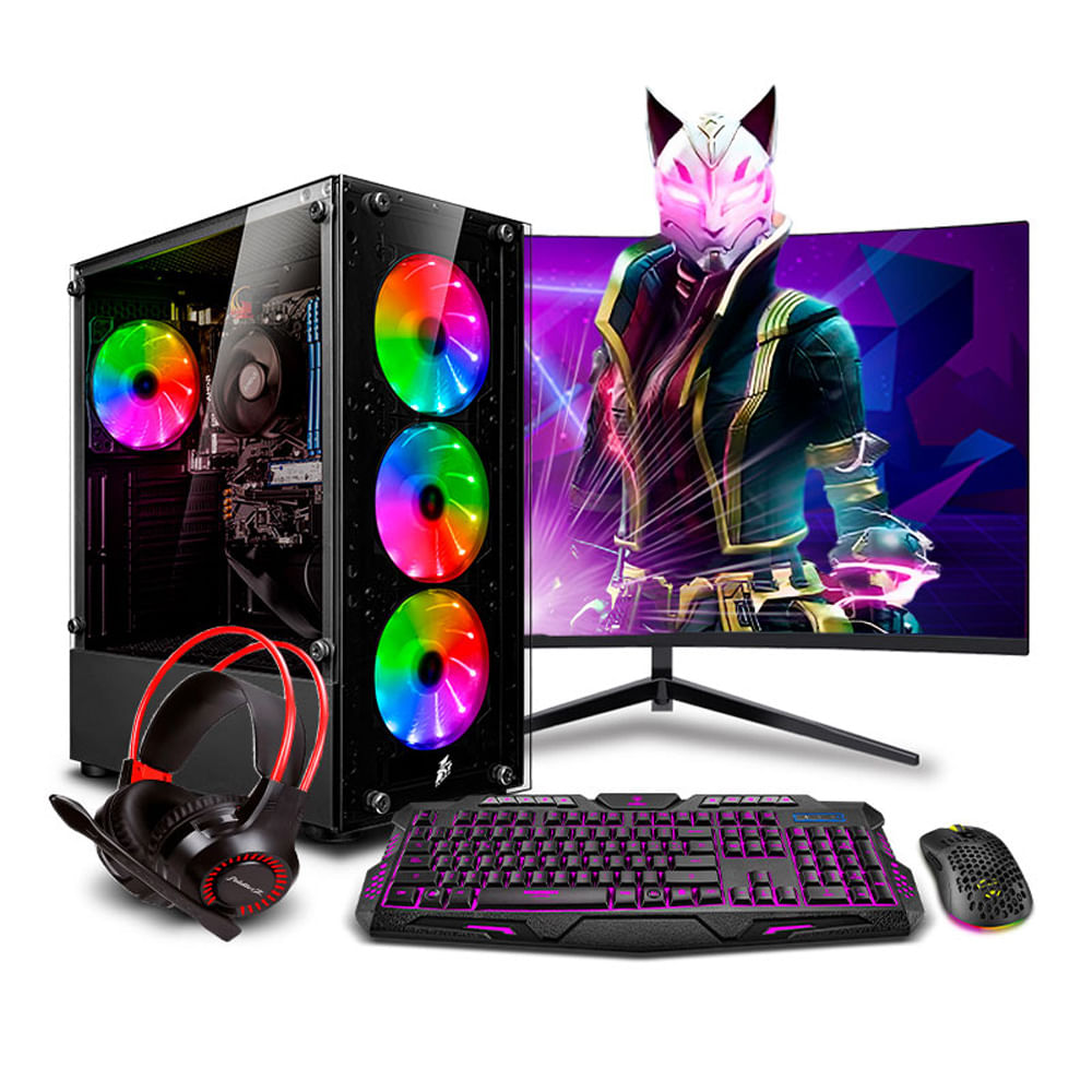 PC GAMER STORM RGB PLUS RYZEN 5 5500 32GB 500GB 24" CURVO RTX3060 12GB ...