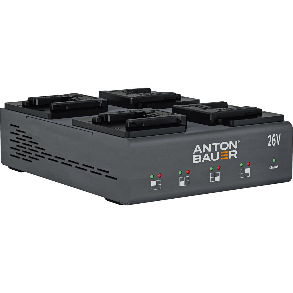 Cargador Cuádruple Anton/Bauer Dionic LP4 B-Mount: Carga Rápida Simultánea, Carga de Batería 26V ...
