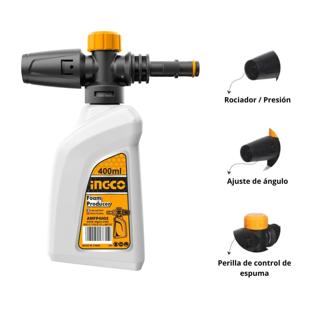Hidrolavadora HPWR12008 1200W + Shampunera AMFP4002 INGCO| Oechsle.pe - Oechsle